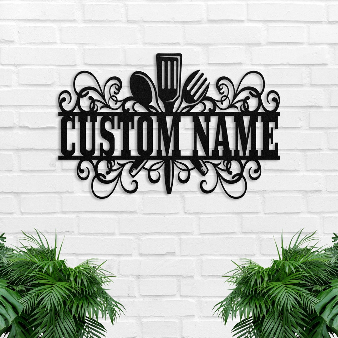 Custom Metal Sign for Kitchen, Personalized Kitchen Metal Sign, Kitchen ...