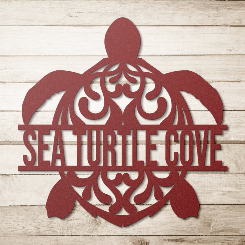 Turtle Name Sign, Personalized Sea Turtle Monogram Sign, Custom Beach ...