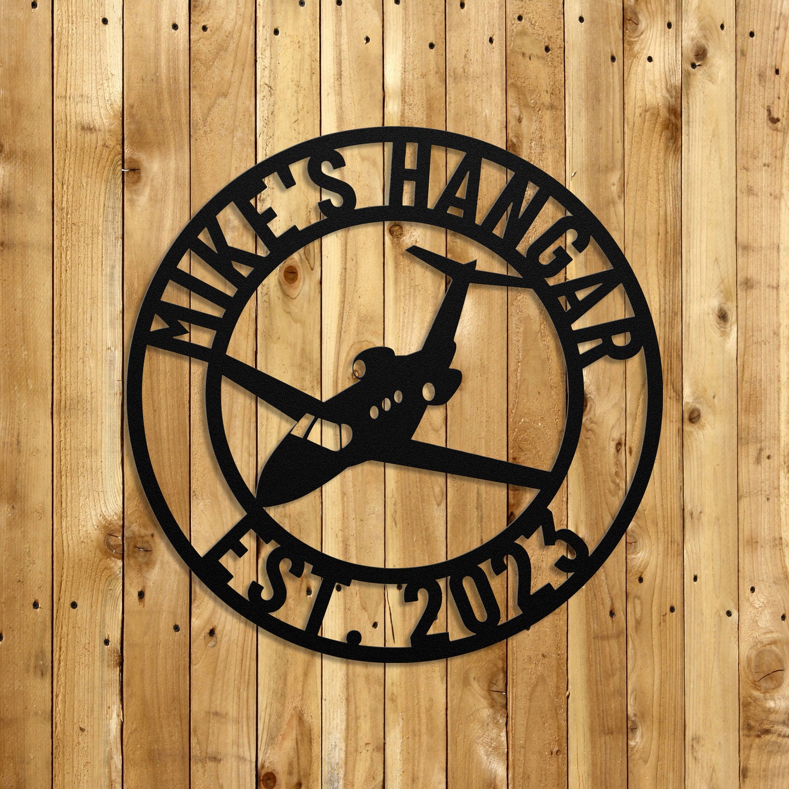 Personalized Metal Airplane Hangar Sign, Custom Plane Decor Metal Sign ...