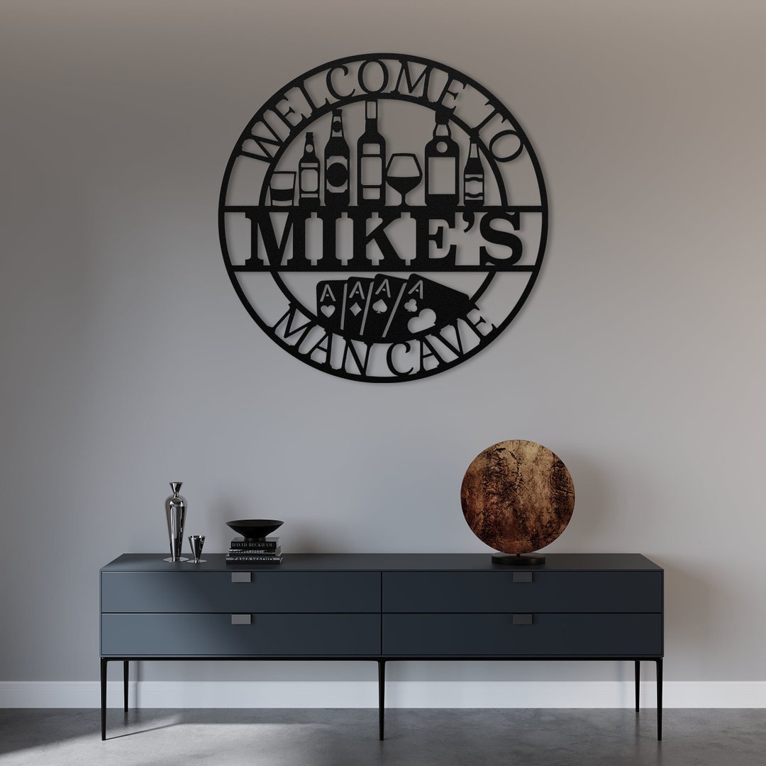 Custom Metal Man Cave Sign, Man Cave Decor, Personalized Man Cave Metal ...