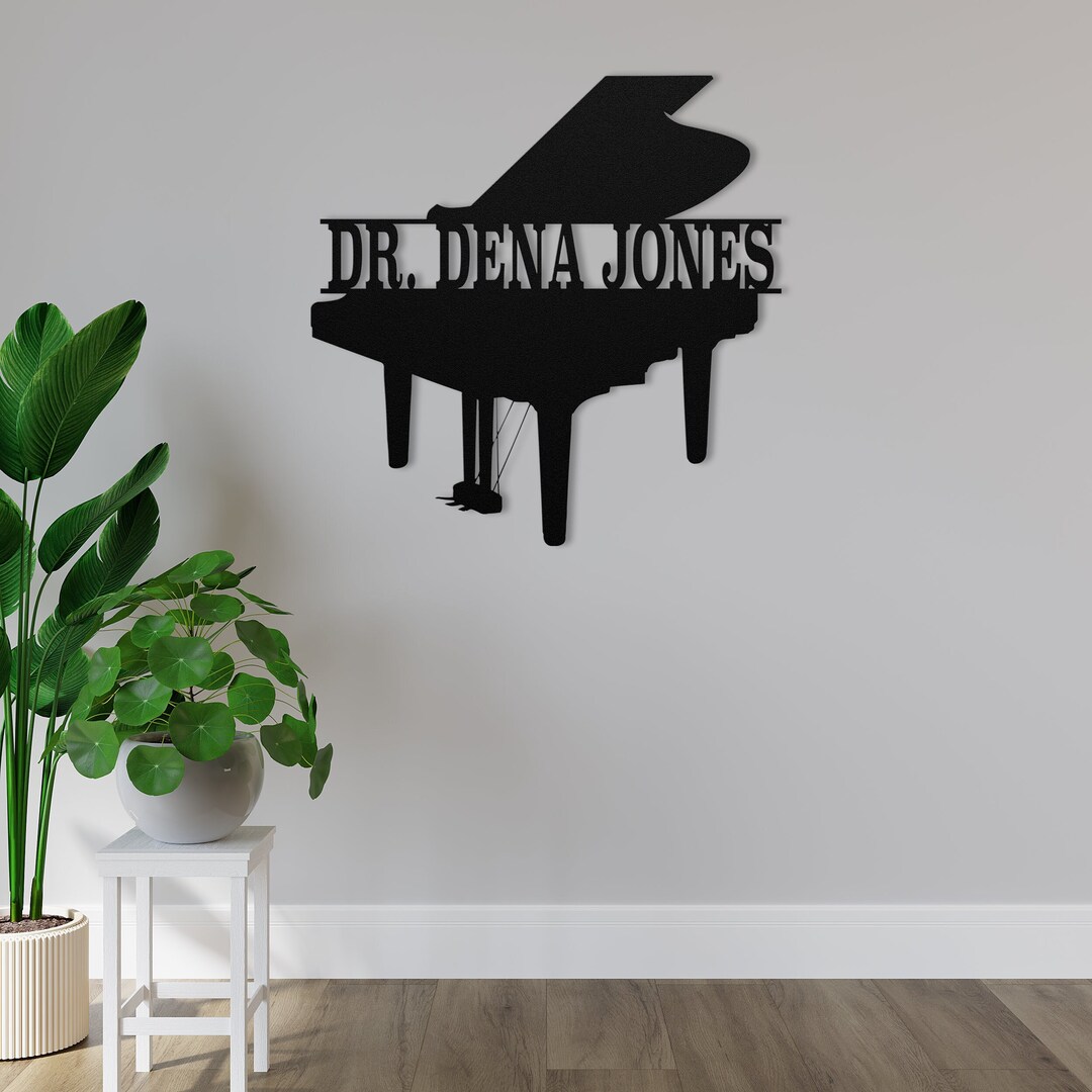 Personalized Grand Piano Metal Monogram, Custom Piano Music Metal Sign ...