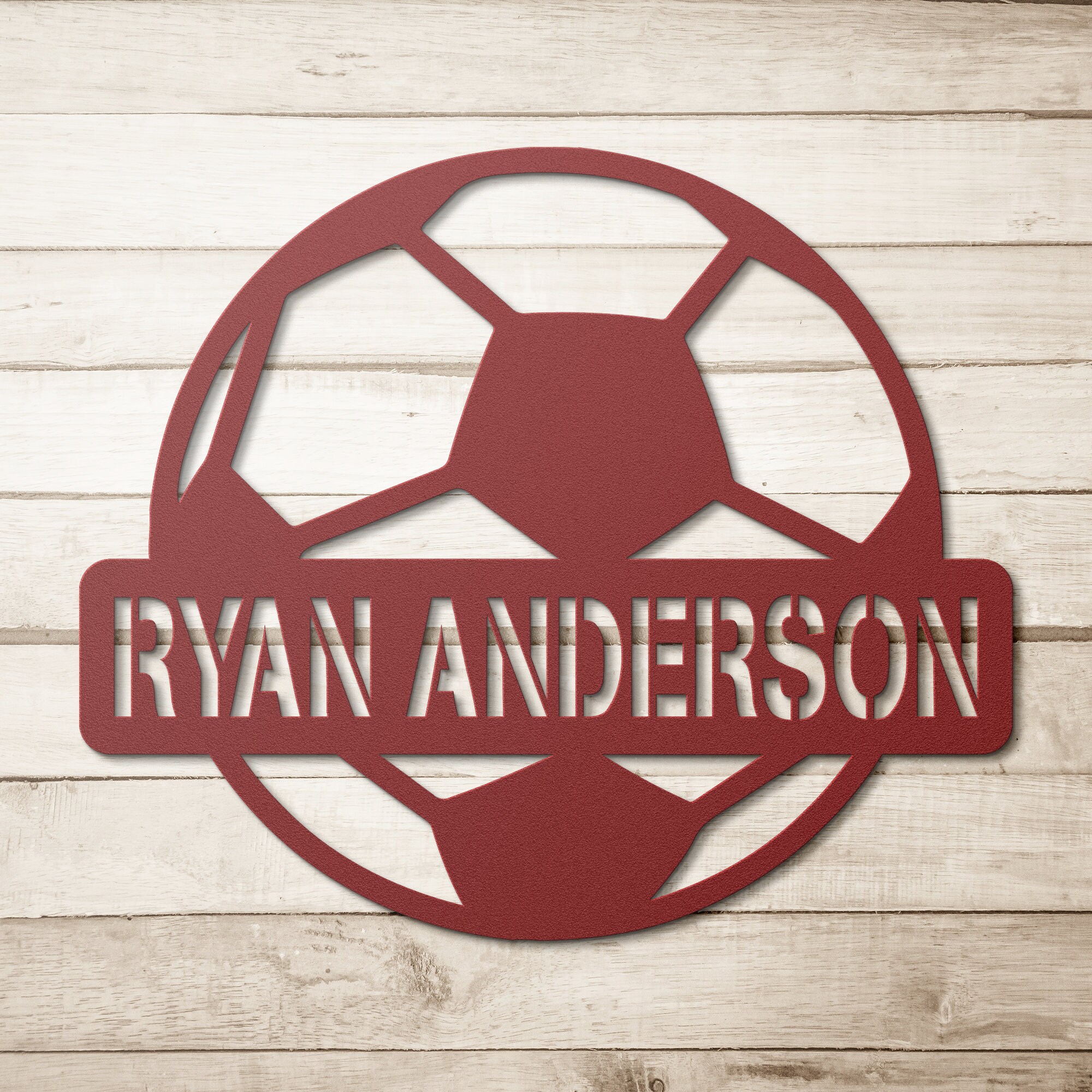 Personalized Soccer Ball Metal Sign, Soccer Custom Monogram, Soccer ...