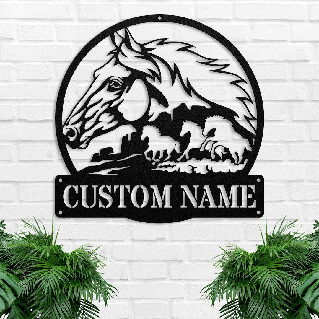 Custom Horse Name Metal Sign Horse Farm Decor Personalized - Etsy
