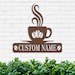 Custom Coffee Bar Metal Sign, Coffee Sign, Personalized Coffee Shop ...