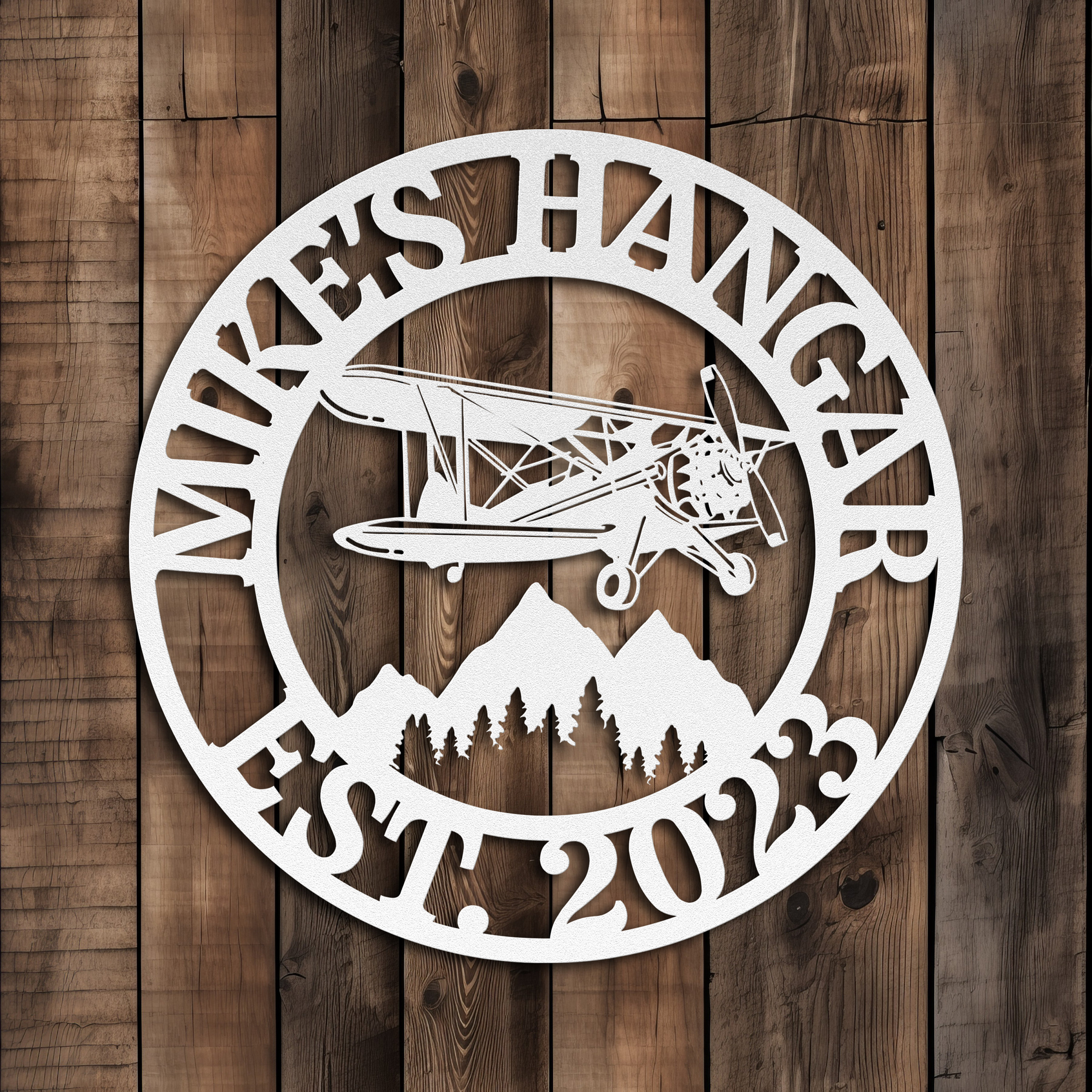 Custom Propeller Plane Metal Sign, Personalized Airplane Hangar Sign ...