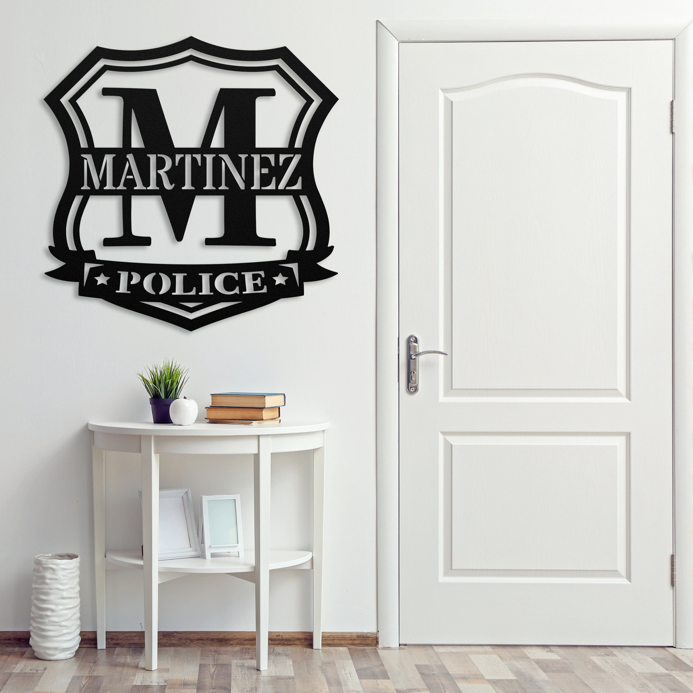 Personalized Police Badge Metal Sign, Metal Wall Art, Police Officer ...