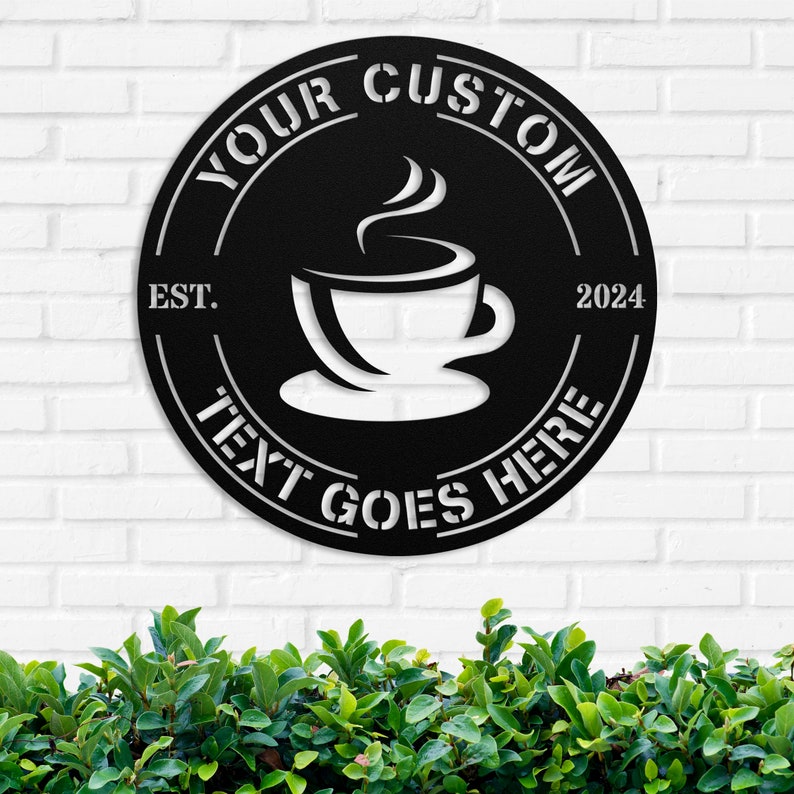 Custom Coffee Bar Metal Sign, Coffee Sign, Personalized Coffee Shop ...