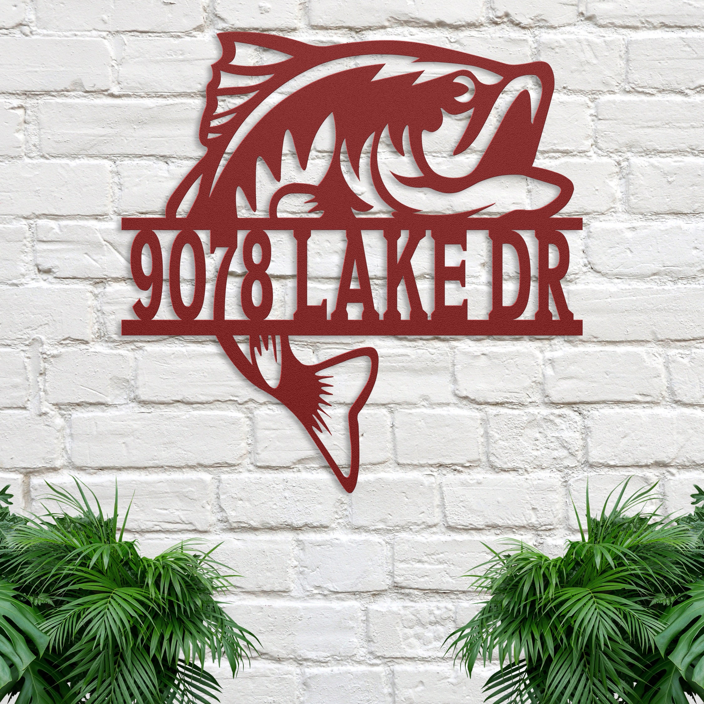 Custom Fish Metal Name Sign, Personalized Fisher Name Sign Home Decor ...