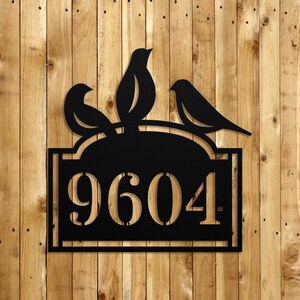 Personalized Birds Metal Address Sign, Custom Address Plaque, Metal ...