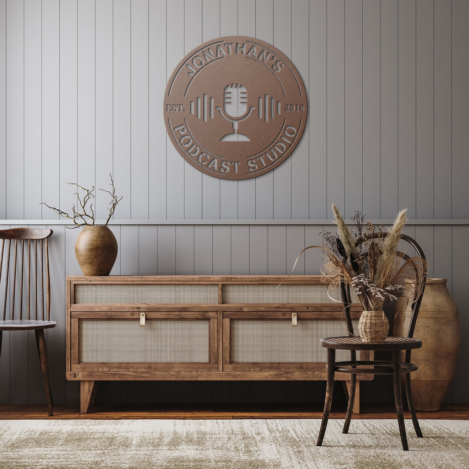 Personalized Metal Music Studio Sign, Custom Podcast Studio Sign ...