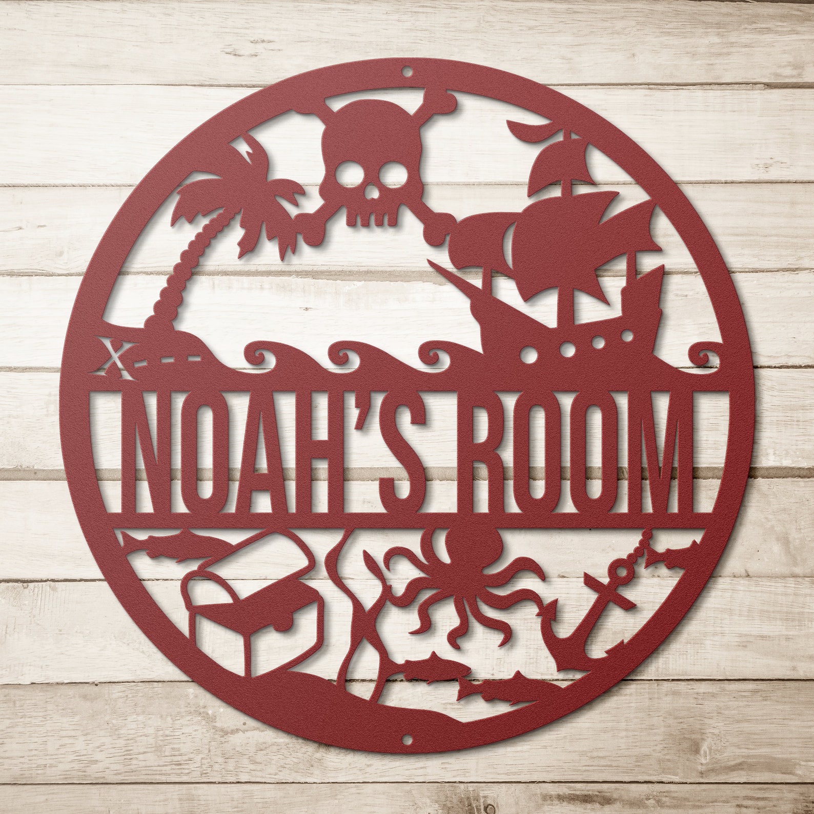 Pirate Ship Custom Wall Decoration, Personalized Pirate Ship Name Sign ...