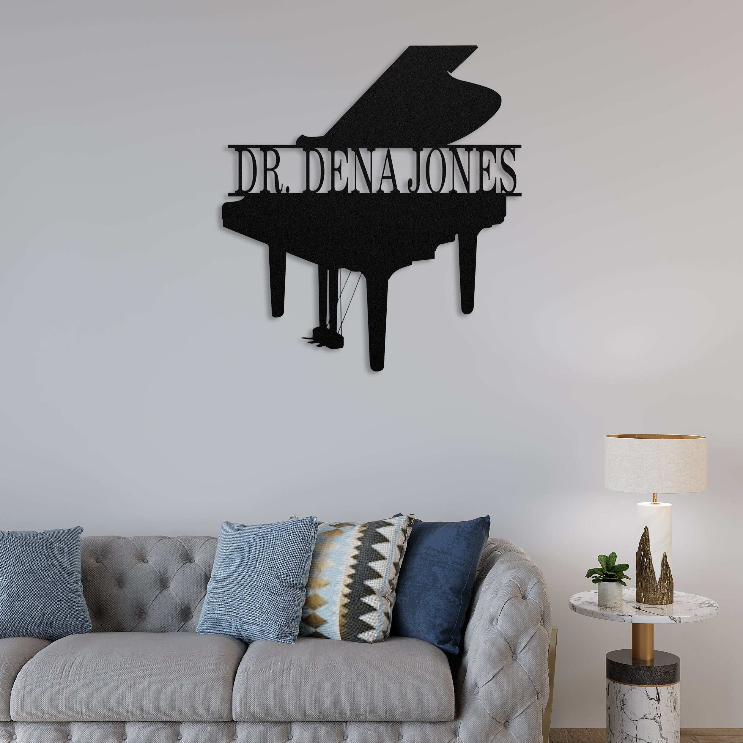 Personalized Grand Piano Metal Monogram, Custom Piano Music Metal Sign ...