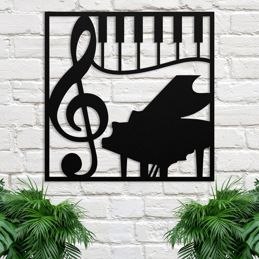 Grand Piano Metal Wall Art, Piano Music Metal Sign, Music Studio Wall ...