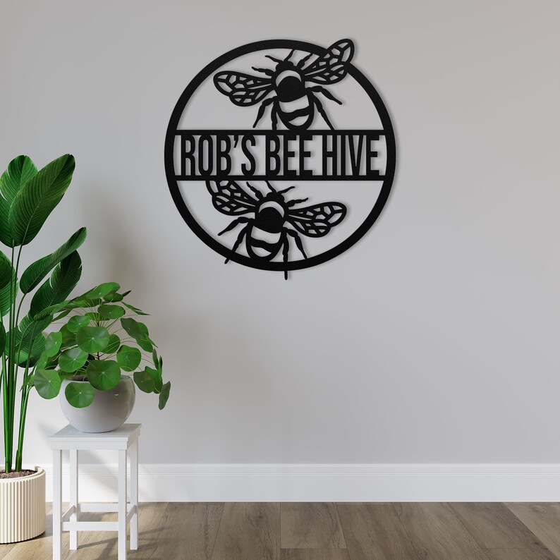 Personalized Honey Bee Sign, Custom Metal Bee Decor, Beekeeper Gift ...
