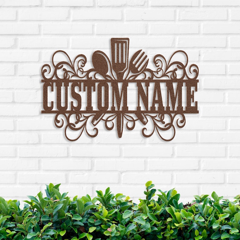 Personalized Metal Sign for Kitchen, Custom Kitchen Metal Sign, Kitchen ...