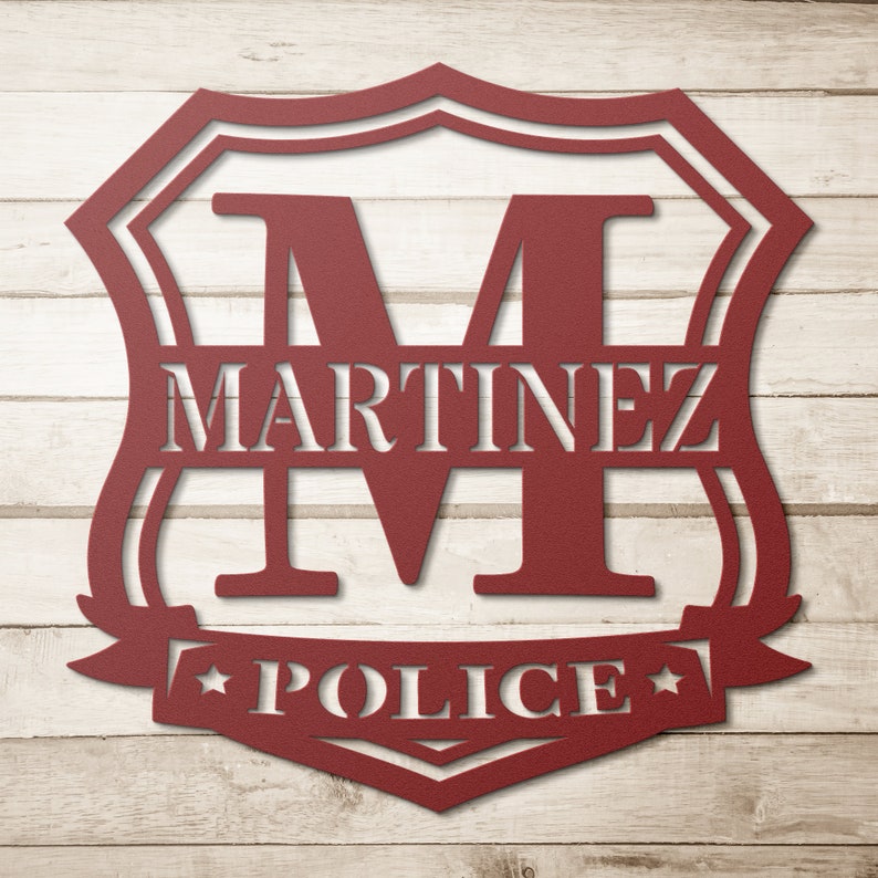 Personalized Police Badge Metal Sign, Metal Wall Art, Police Officer ...