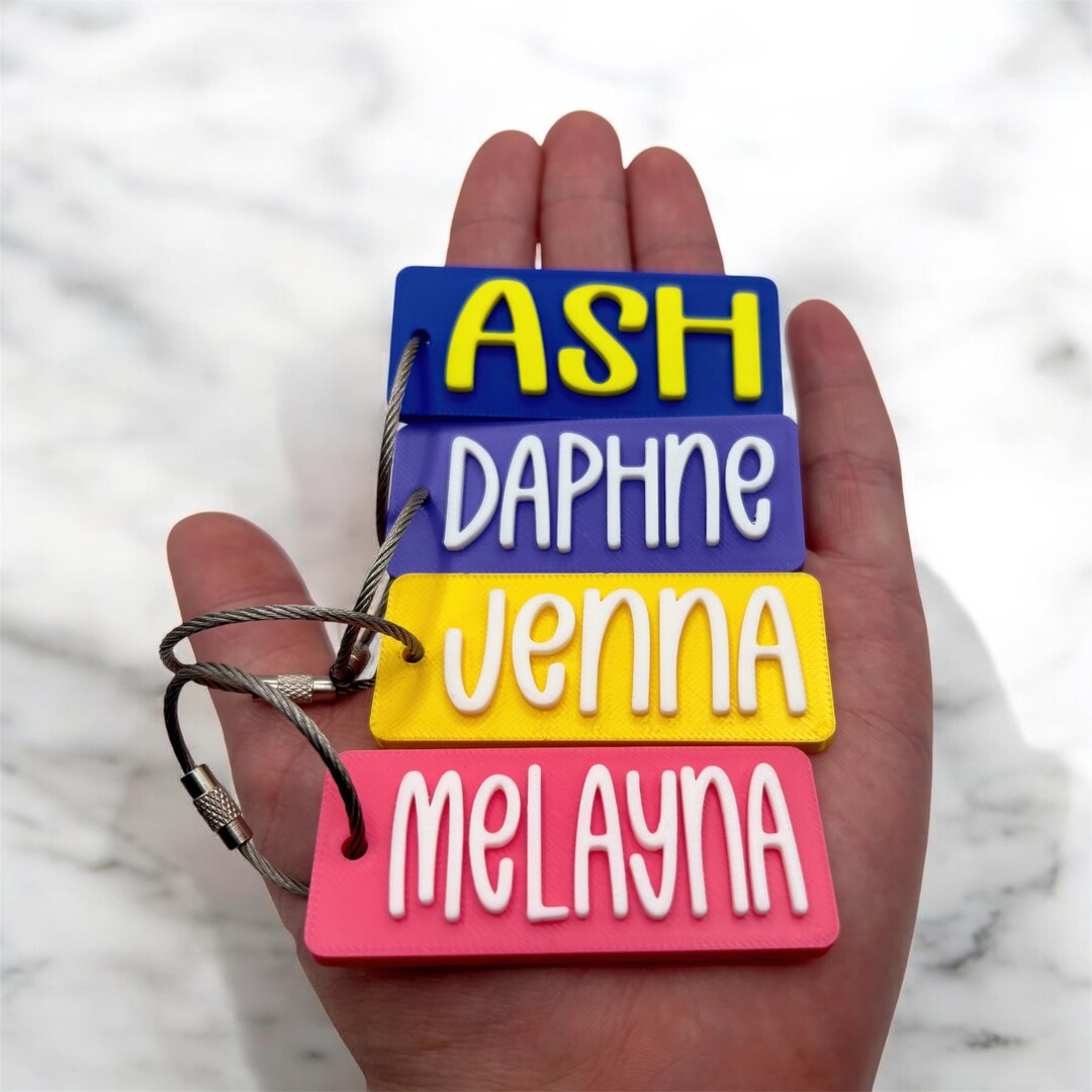 Personalized Name Tag for Children 3D Printed Backpack Tag ...