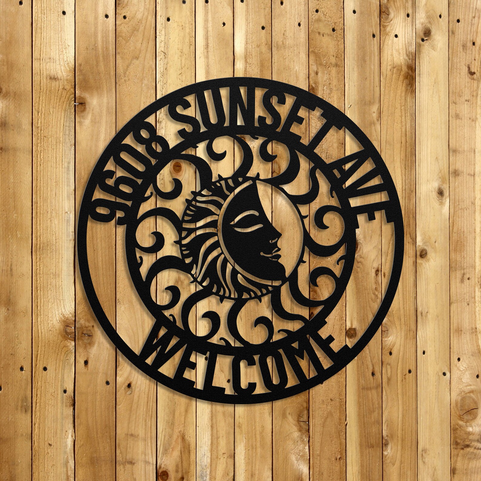 Personalized Sun Sign Metal Wall Art, Custom Sun Welcome Sign, Outdoor ...