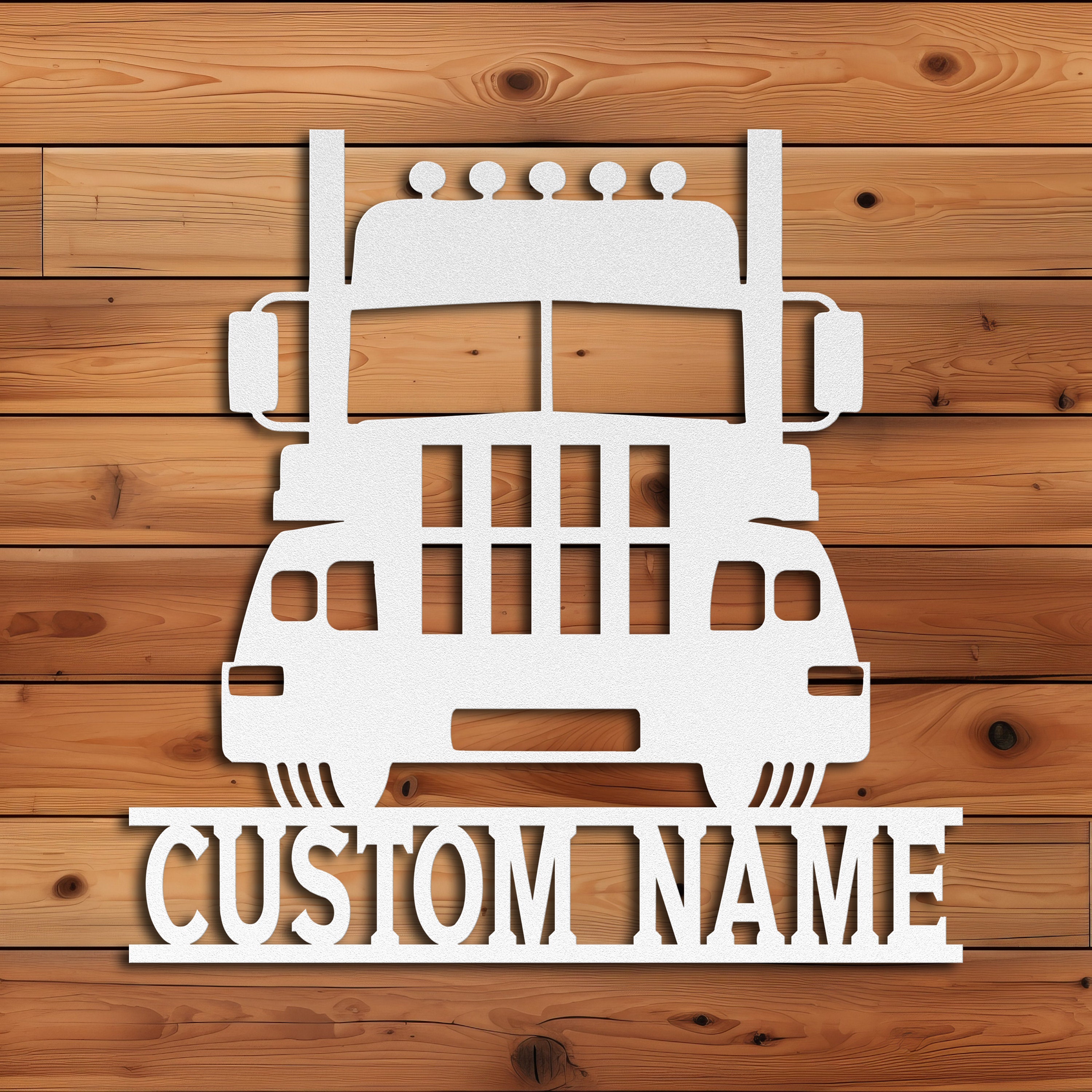 Custom Semi Truck Metal Wall Art, Personalized Trucker Name Sign Home ...