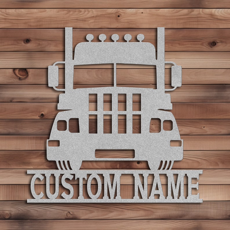 Custom Semi Truck Metal Wall Art, Personalized Trucker Name Sign Home ...