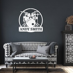 Custom Drummer Metal Wall Art, Personalized Drummer Name Sign, Drummer ...