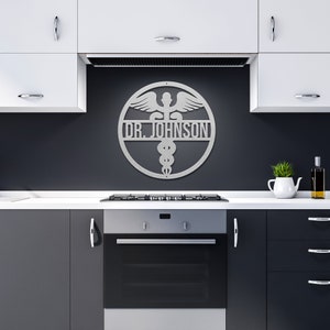 Personalized Metal Doctor Sign, Metal Health Care Sign, Personalized ...
