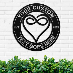 Personalized Infinity Heart Metal Sign, Custom Infinity Sign, Gift for ...