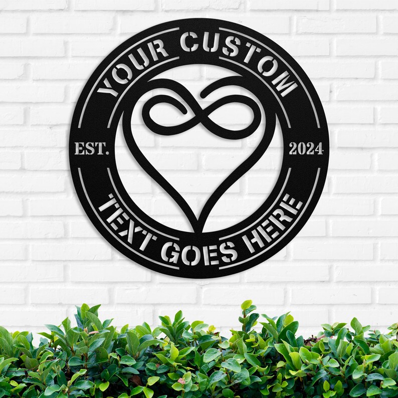 Personalized Infinity Heart Metal Sign, Custom Infinity Sign, Gift for ...
