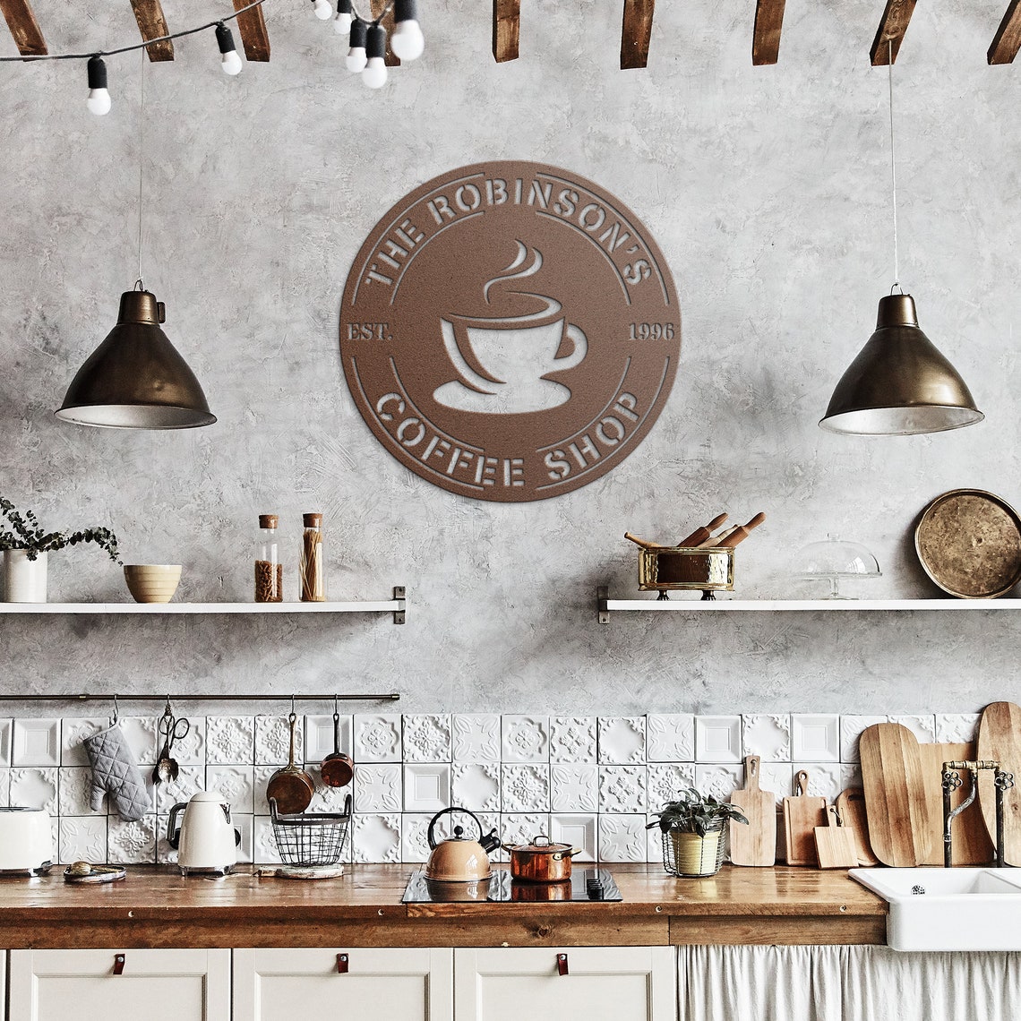 Custom Coffee Bar Metal Sign, Coffee Sign, Personalized Coffee Shop ...