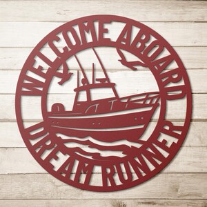 Personalized Fishing Boat Metal Sign, Custom Fisherman Sign Gift, Gift ...