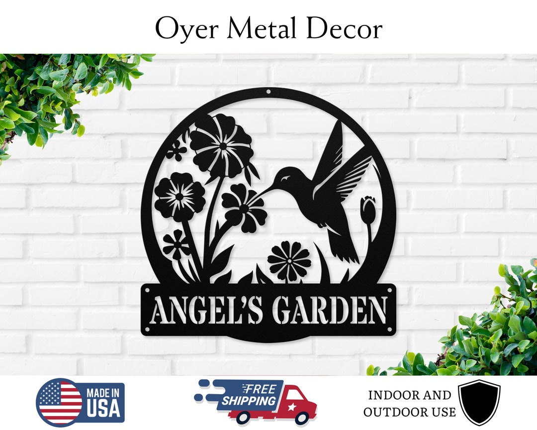 Custom Hummingbird Metal Garden Decor, Hummingbird Metal Sign, Custom ...