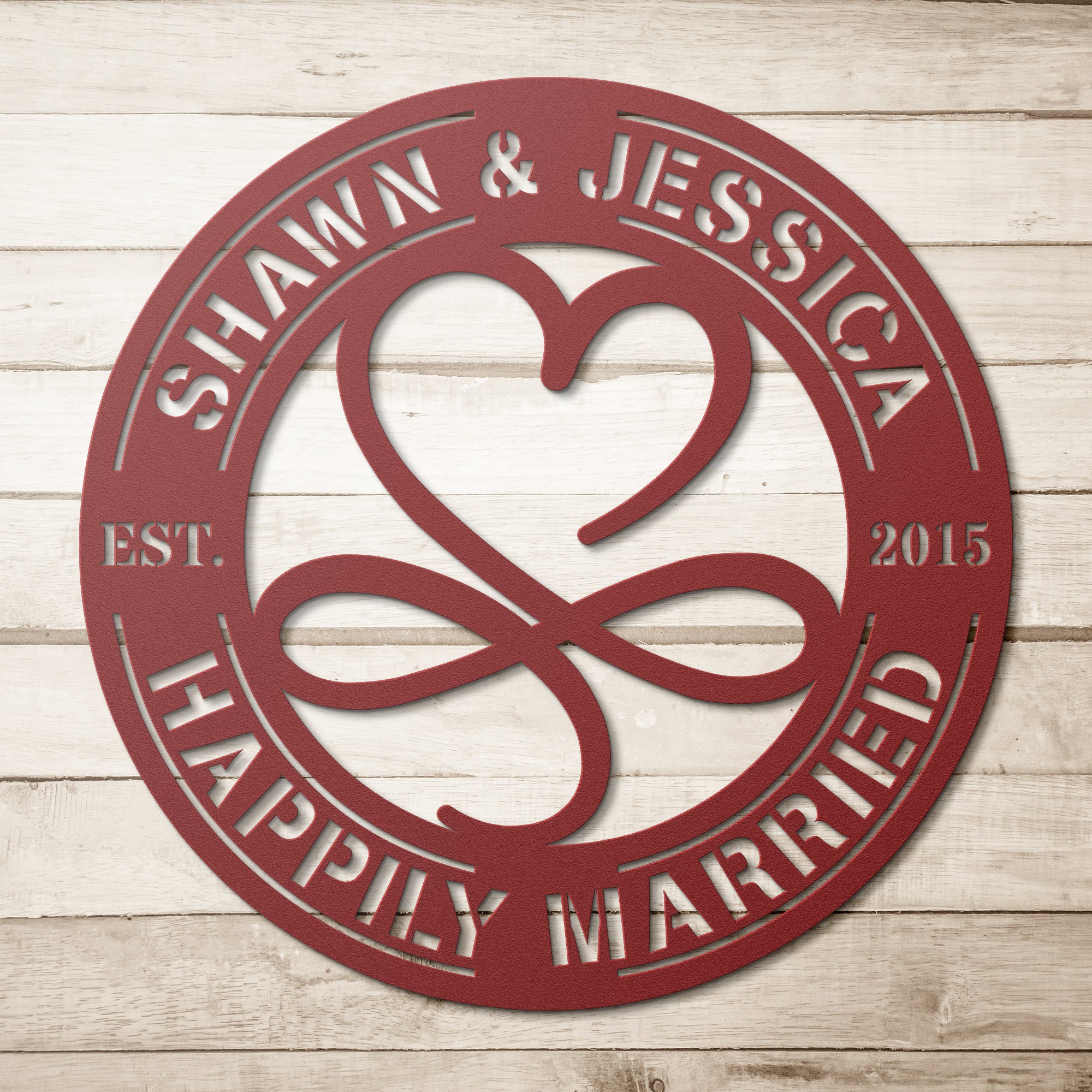 Personalized Infinity Heart Metal Sign, Custom Infinity Sign, Gift for ...
