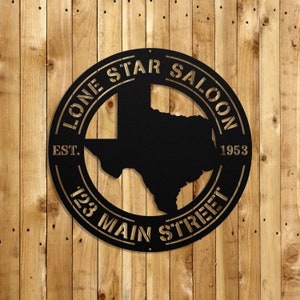Texas State Family Name Sign, Custom Texas Metal Sign, Last Name Metal ...