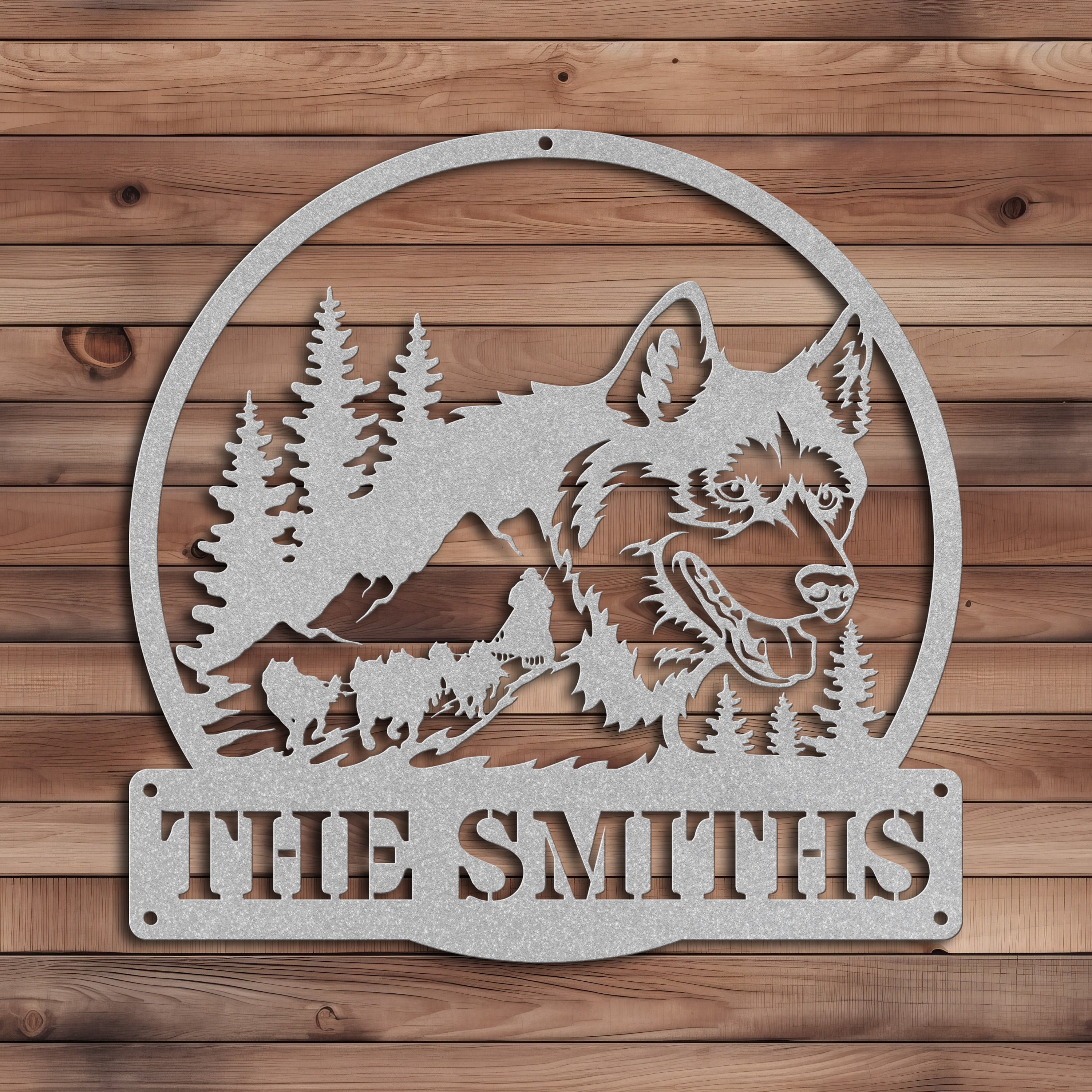 Custom Sled Dog Racing Monogram, Metal Husky Sign Decoration ...