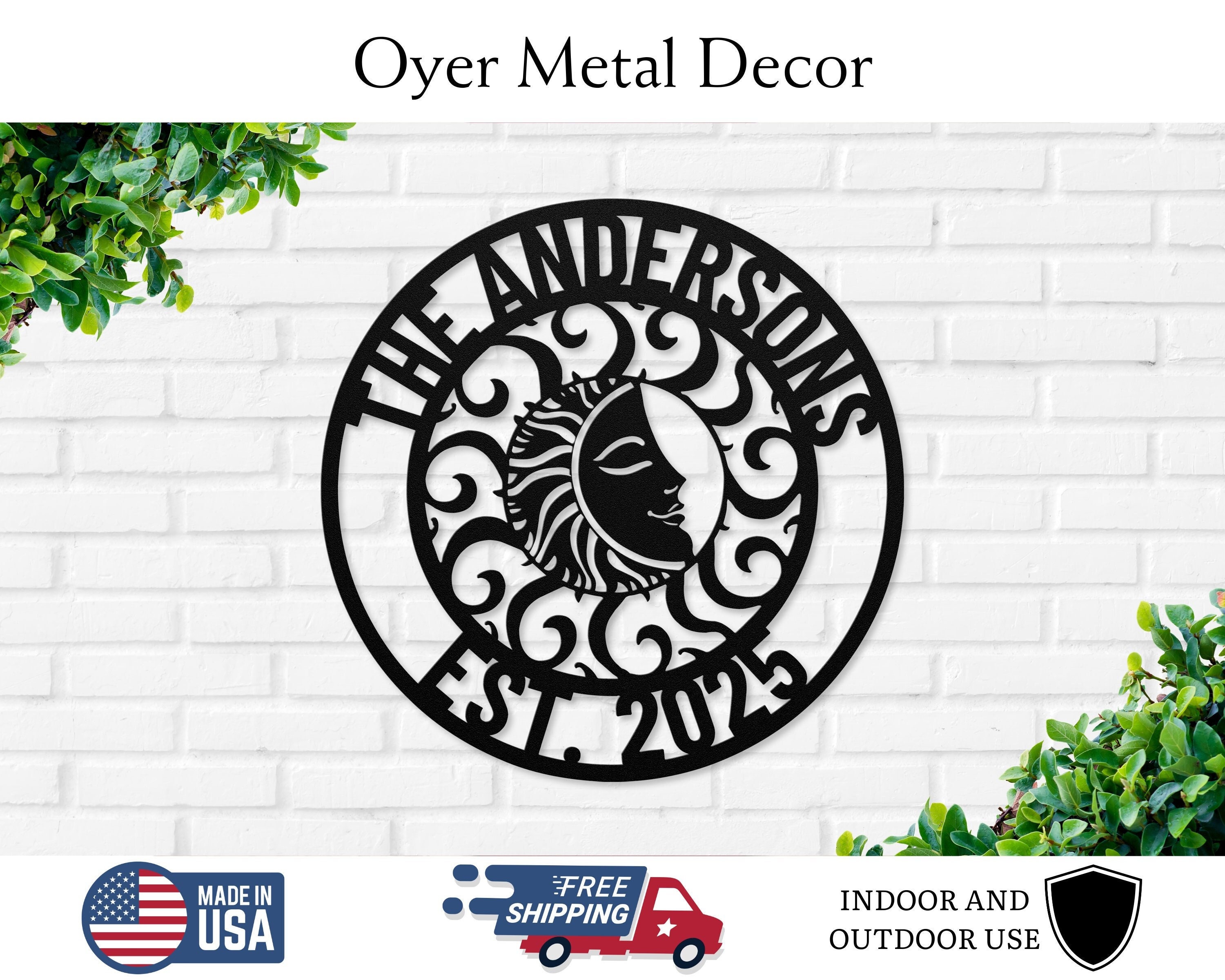Personalized Sun Sign Metal Wall Art, Custom Sun Welcome Sign, Outdoor ...