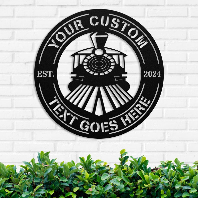 Personalized Metal Train Sign, Custom Metal Name Sign, Railroad Sign ...