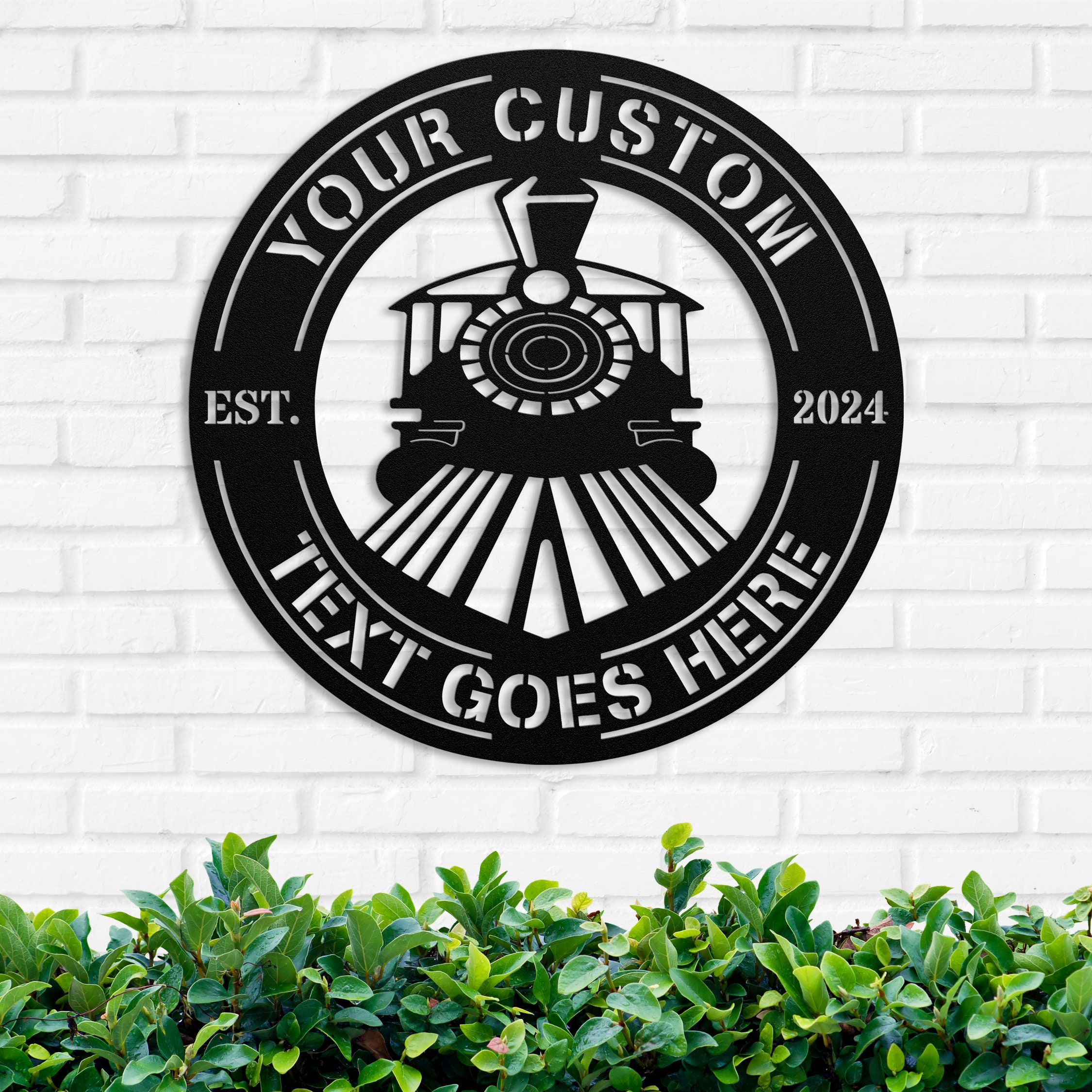 Personalized Metal Train Sign, Custom Metal Name Sign, Railroad Sign ...