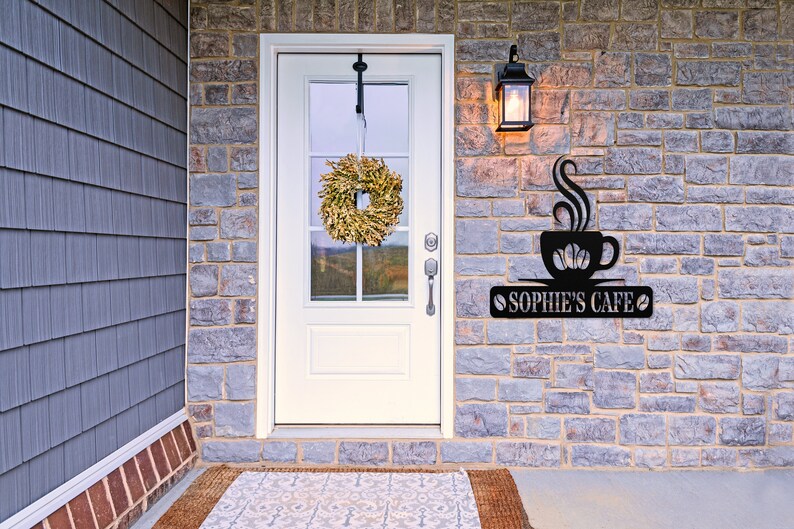 Custom Coffee Bar Metal Sign, Coffee Sign, Personalized Coffee Shop ...