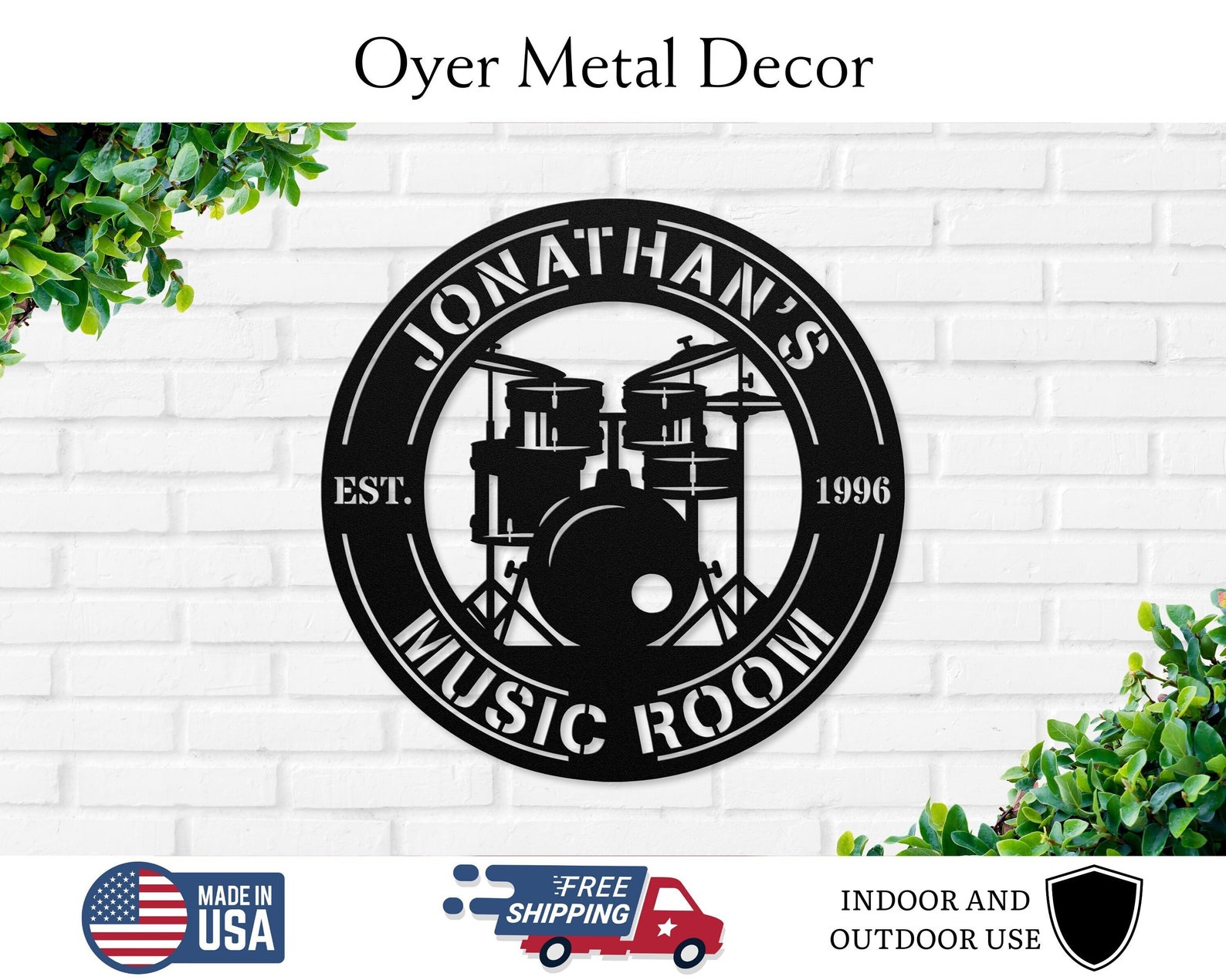 Personalized Drummer Name Metal Sign, Custom Drummer Wall Art, Custom ...
