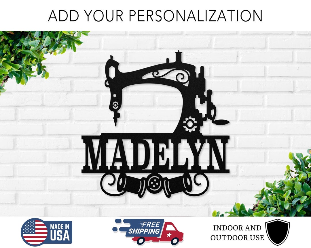 Personalized Sewing Metal Sign, Custom Quilting Sign Sewing Room Sign ...