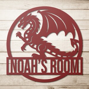 Personalized Dragon Monogram Sign, Custom Dragon Metal Art ...