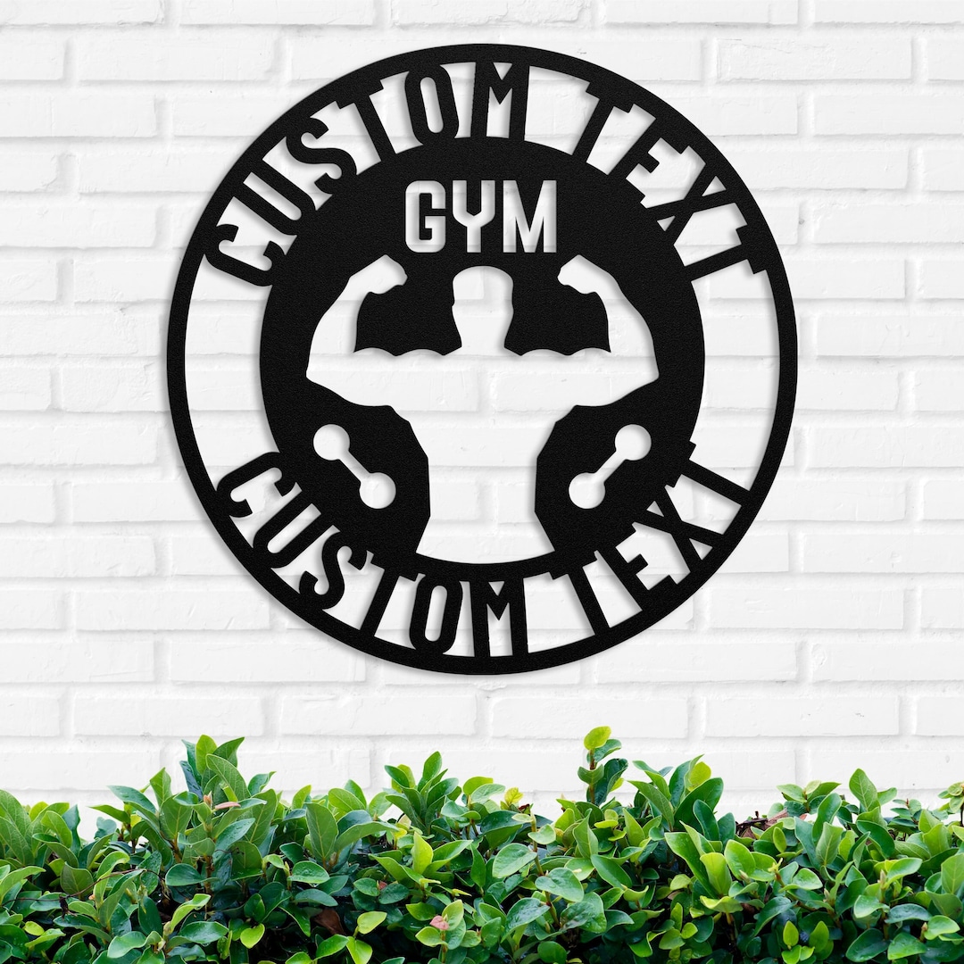 Metal Gym Sign, Personalized Home Gym Sign, Home Gym Decor, Custom ...