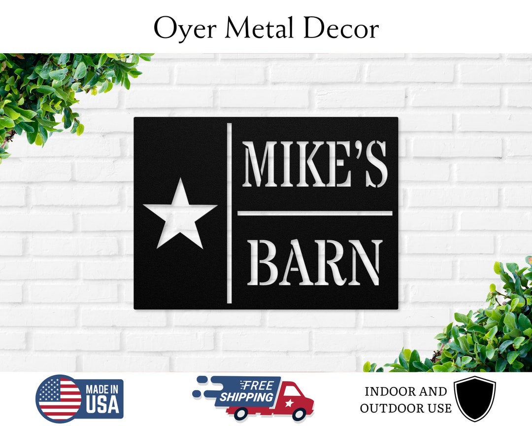 Custom Metal Texas Flag Name Sign, Personalized Texas Metal Sign, Last ...