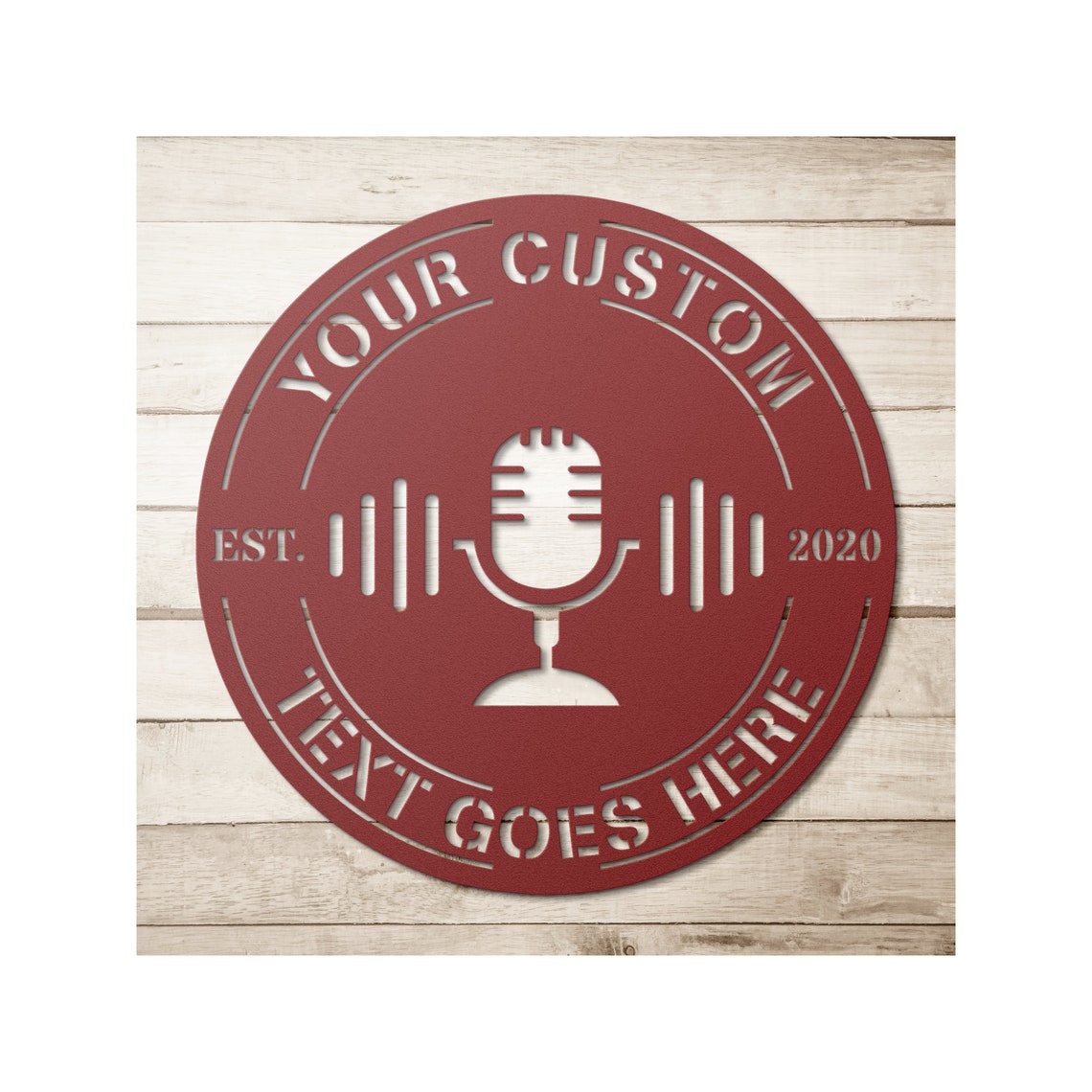 Personalized Metal Music Studio Sign, Custom Podcast Studio Sign ...