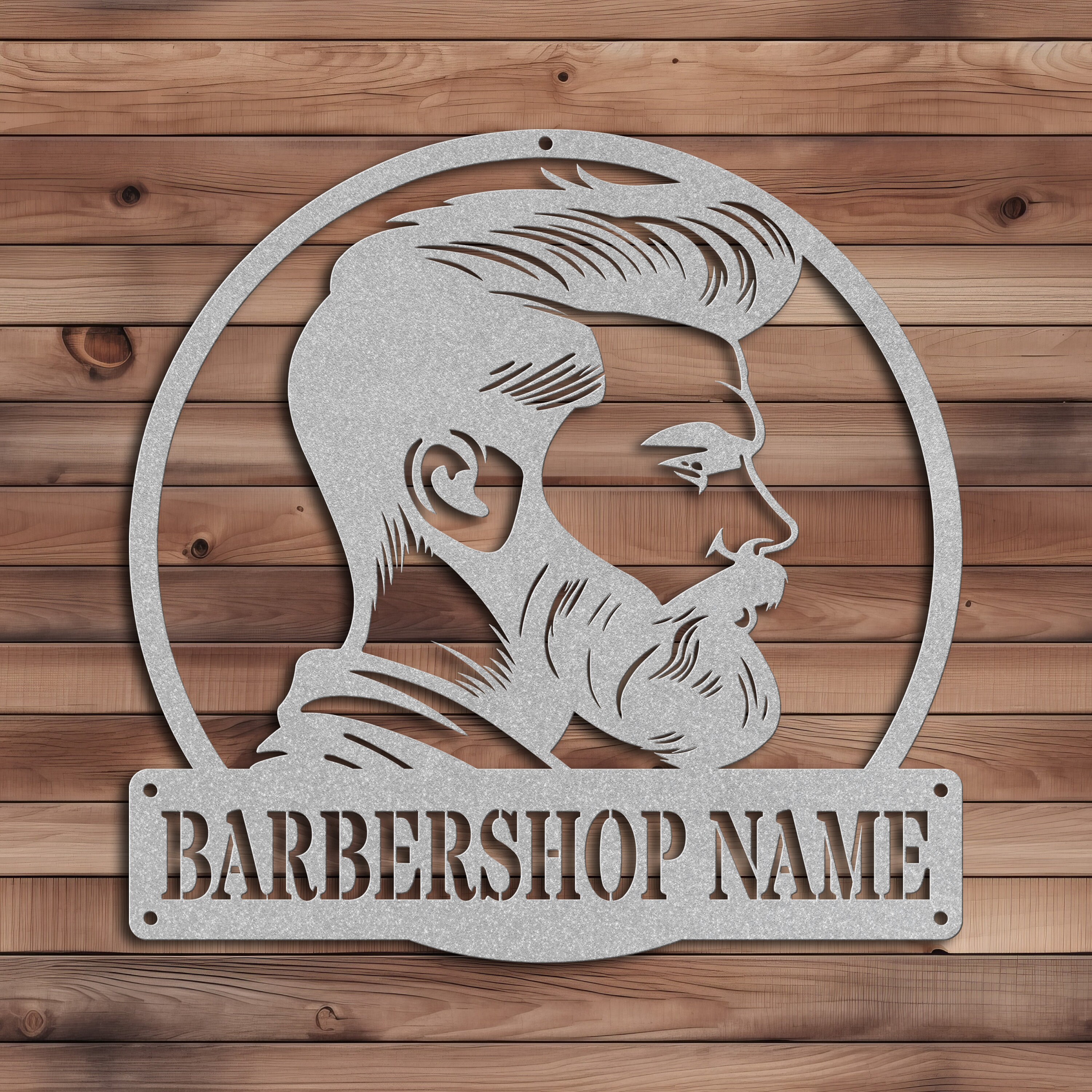 Personalized Barber Shop Metal Wall Art, Custom Hair Stylist Metal Sign ...