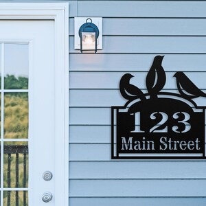 Personalized Birds Metal Address Sign, Custom Address Plaque, Metal ...