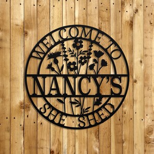 Personalized She Shed Metal Sign, Metal She Shed Sign, Custom She Shed ...