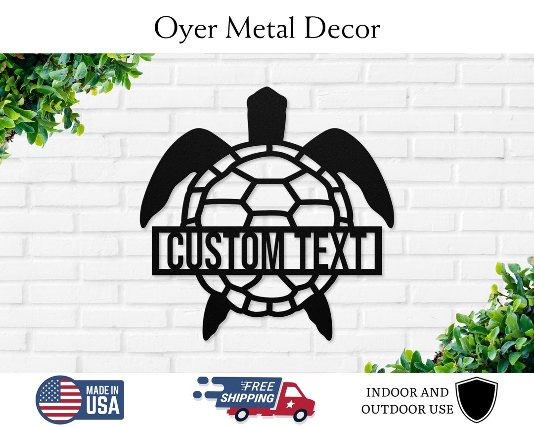 Turtle Name Sign, Personalized Sea Turtle Monogram Sign, Custom Beach ...