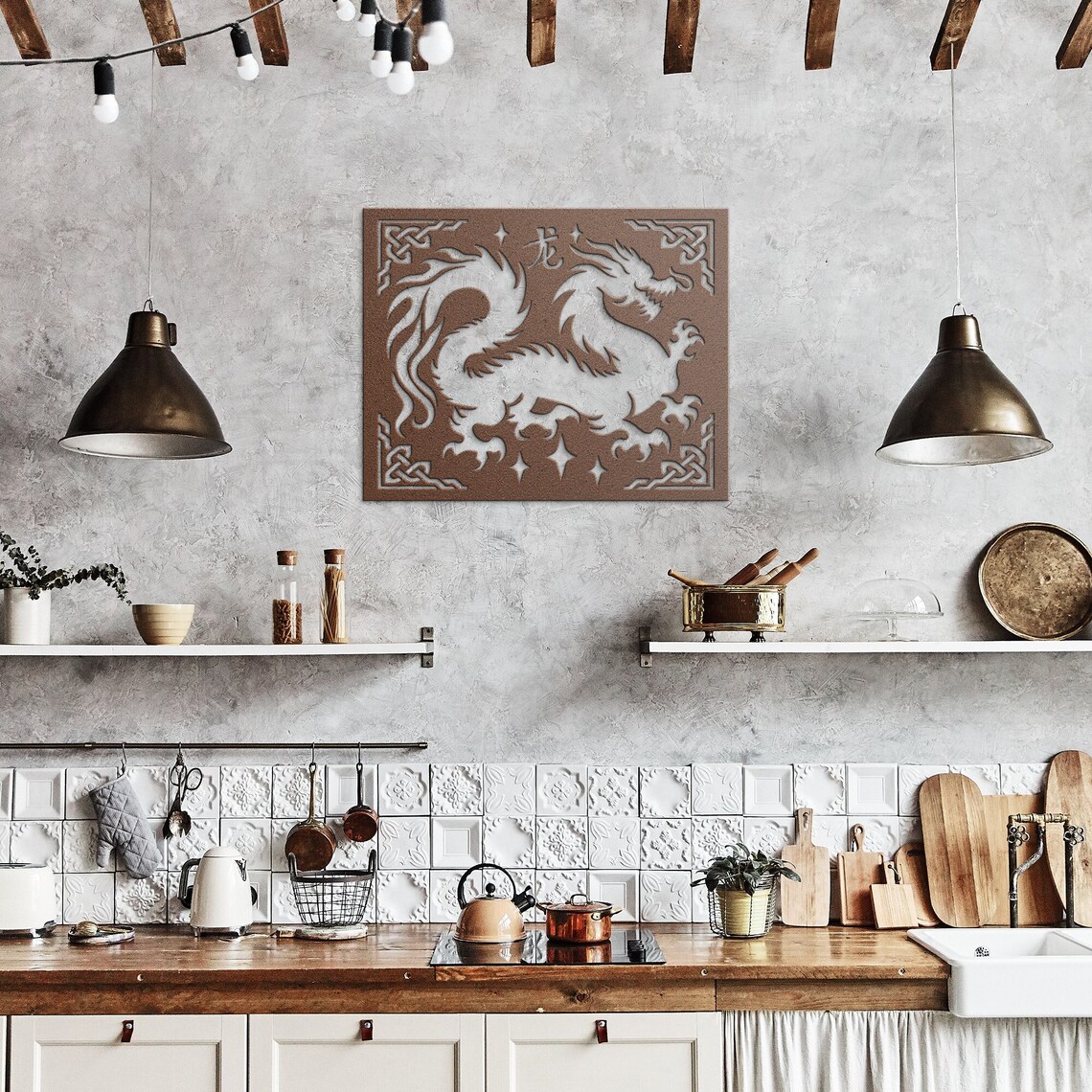 Chinese Dragon Metal Wall Art, Asian Oriental Wall Art, Chinese Wall ...