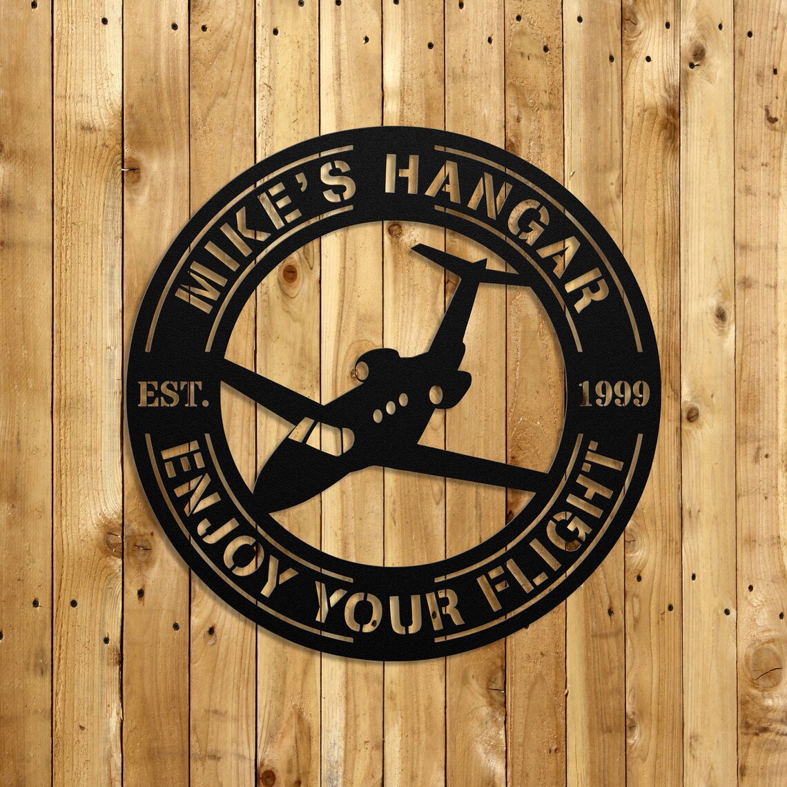 Personalized Metal Airplane Hangar Sign, Custom Plane Decor Metal Sign ...